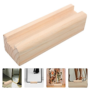 Angoily Full Body Mirror Stand, Wooden Artwork Rack, Anti-Skid Mirror Holder, Full Length Mirror Holder, Wood Display Mount Mirror Support Base, Floor Mirror Bracket (9.82X2.95X2.67 Inch)