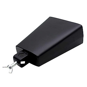 Cowbell Drum Cencerro,Plastic Cow Bell,Latin Percussion Cowbell 6 Inch Metal Cowbell Noise Maker with Handle for Drumset Kit Percussion Come with Stick Black Cow Bells Cowbell Drum Musical Cow Bell