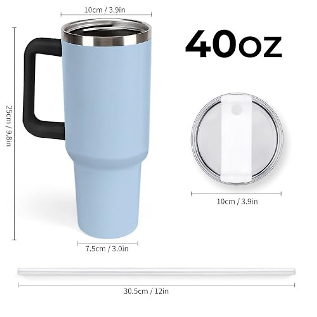 Three Elephants Laos 40OZ Tumbler Stainless Steel Travel Mug Water Bottle Car Cup Tea Cups with Lid Black-style