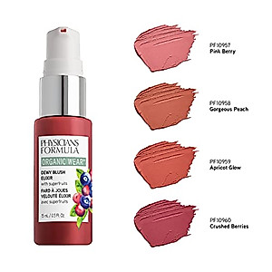 Physicians Formula Organic Wear Natural Dewy Face Blush Makeup Elixir, Crushed Berries