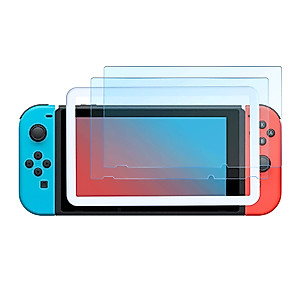 tomtoc [2 Pack Tempered Glass Screen Protector for Nintendo Switch, Easy Installation with Alignment Frame, Anti-Scratch, HD Clear