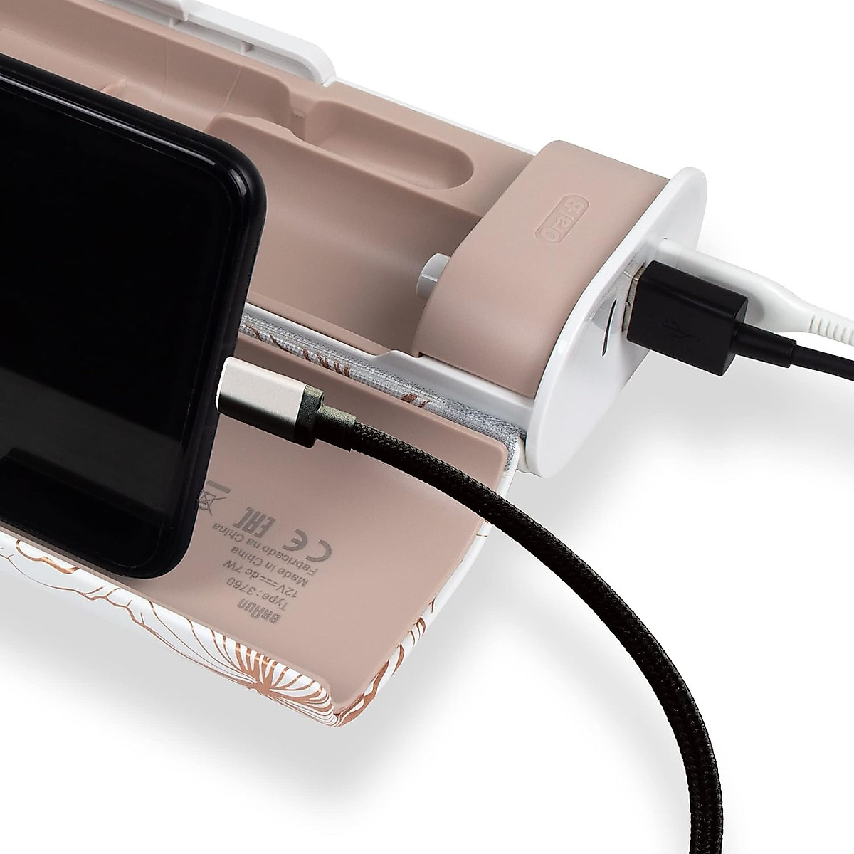 Oral-B Genius Series Travel Toothbrush Kit with Charging Function for 1 Handpiece and 2 Toothbrush Heads | Set Includes Travel Case and US-Charging Cable (Dragonfly Gold)