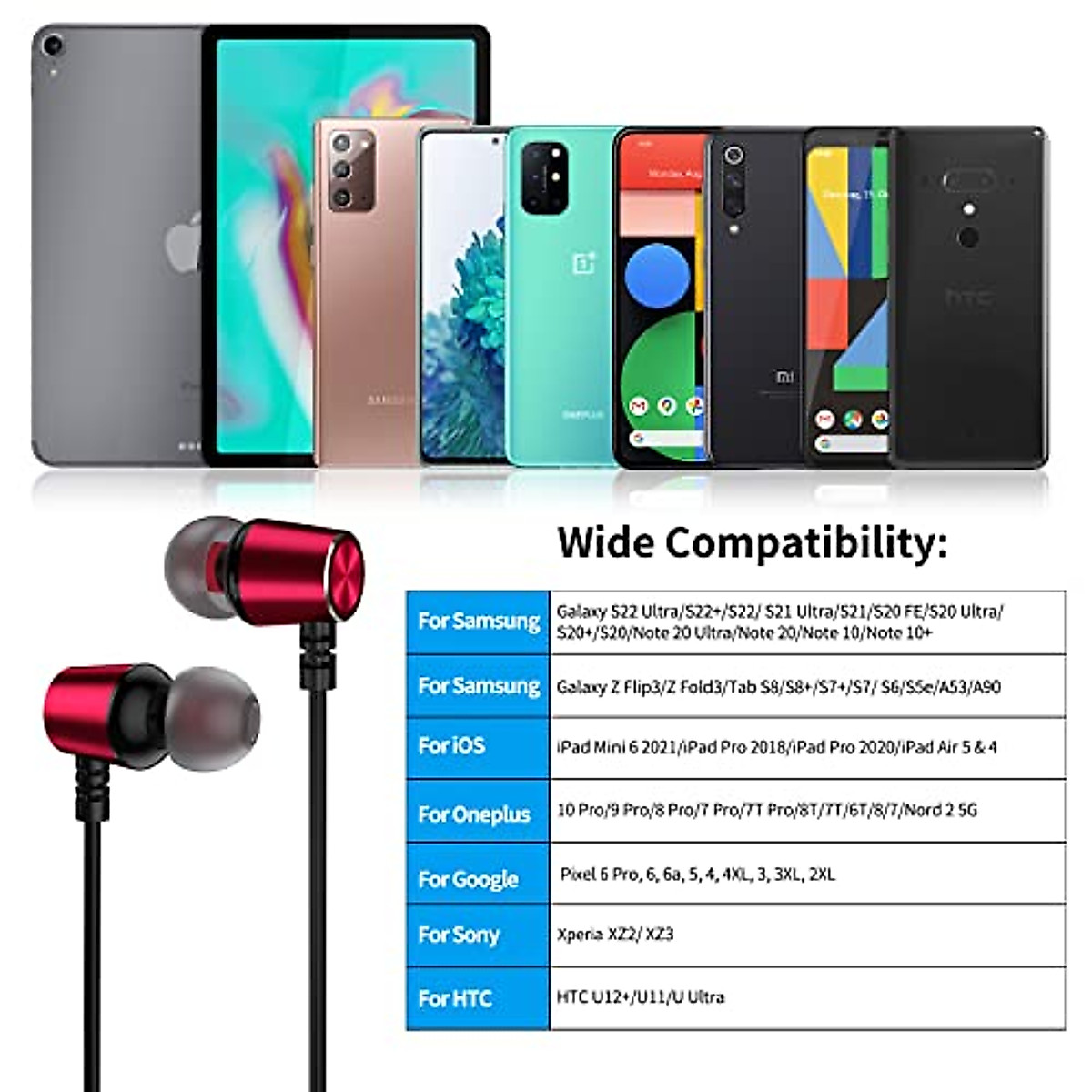 USB C Headphones for iPhone 15 Pro Max Samsung S20 FE S21 S22 S23 Ultra Z Flip Fold,APETOO HiFi Stereo in-Ear Type C Earphones Magnetic USB-C Earbuds with Mic Noise Canceling for Google Pixel Oneplus