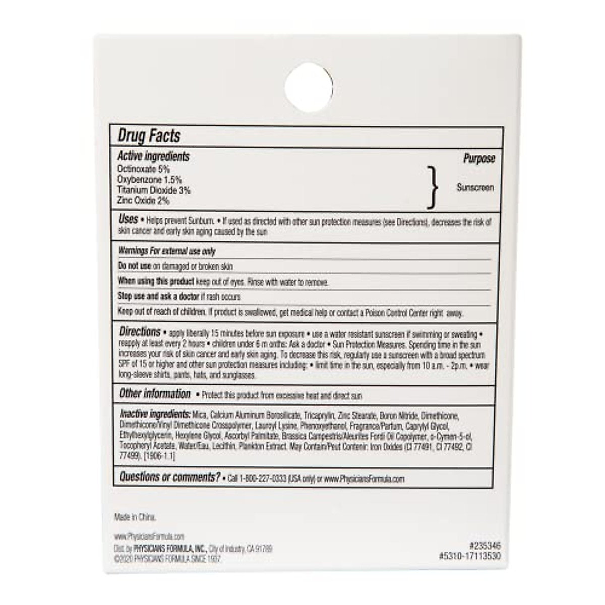 Physicians Formula Natural Defense Setting Powder, Face & Finishing Powder, SPF 20 Fair | Dermatologist Tested, Clinicially Tested