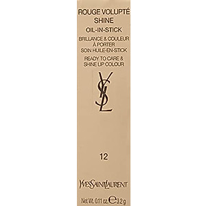 Yves Saint Laurent Rouge Volupte Shine Lipstick No.12 Corail Incandescent for Women, 0.15 Ounce