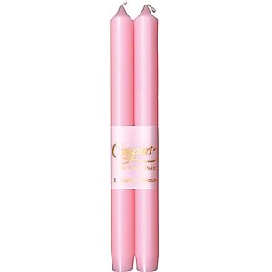 Caspari - Fancy 10-Inch Taper Dripless, Smokeless, Candlesticks, Petal Pink, Set of 2