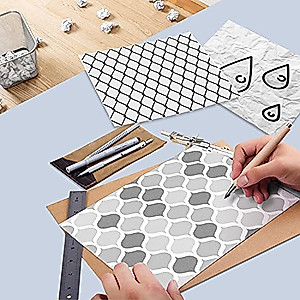 VEGA U Moroccan Fabric Shower Curtain for Bathroom, Geometric Themed Bath Decor with Hooks, 72x72 Inch