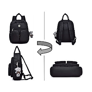 Scioltoo Women's Backpack Purse Small Nylon Cute Mini School Bag Lightweight Shoulder Bag Waterproof Laptop Book Bag with Multi-Pockets for Teen Girls Grey A-Gray