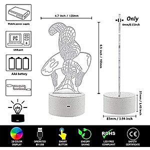 Night Light for Boys and Girls ,XXMANX 3D Nightlight Bedside Lamp 7 Colors Changing Touch &amp; Remote Control Boys Toys Christmas Gifts for Men Kids (Remote &amp; Touch