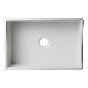ALFI brand AB511 White 30-Inch Decorative Lip Single Bowl Fireclay Farmhouse Kitchen Sink, White
