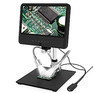 JIAMEI 8.5 Inch Microscope 1080P Adjustable LCD Display Microscope for Soldering Industrial Maintenance