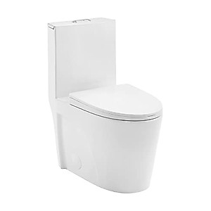 Swiss Madison Well Made Forever SM-1T274, St. Tropez One Piece Elongated Toilet Dual Vortex Flush 1.1/1.6 gpf with 10" Rough In