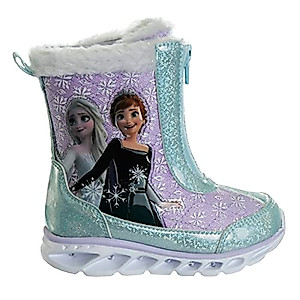 Josmo Girls Frozen Snow Boots (Toddler/Little Kid), Light Blue/Lilac, 10