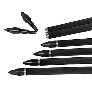 Huntingdoor Pure Carbon Arrows 31inch 400spine Archery Arrows Feather Fletching Screw-in Field Points Targeting Arrows for Compound Bow Recurve Bow 6/12 Pack