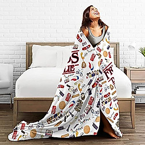 Christmas Lights Blanket Fleece Fuzzy Comforter Lightweight Soft All Season Throw Blankets Birthday Gifts for Men Women Boys50 x40