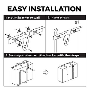 HumanCentric Universal Wall Mount (Black) | Adjustable Mount for Cable Boxes, DVD Players, Routers, Modems, and More