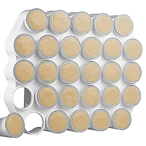 Storage Theory Peel and Stick Plastic Cafe Wall Caddy White - Kcups Holder Wall Mount with 28 Capacity Single Serve Coffee or Tea Pod Wall Display