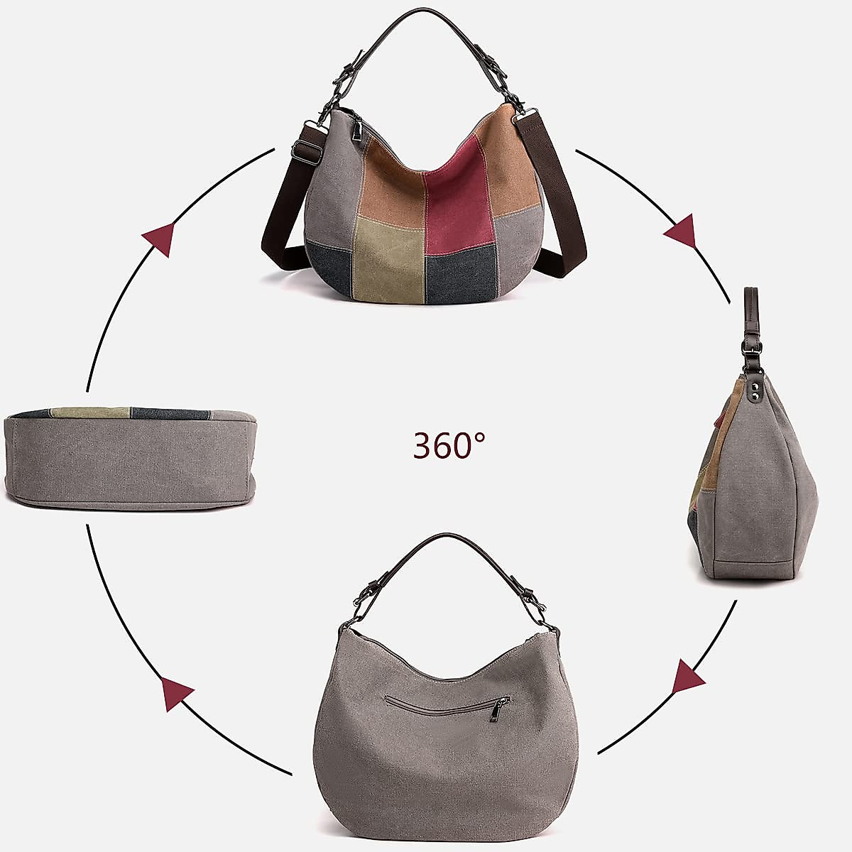 Chikencall Purse and Handbags for Women Canvas Hobo Bag Large Shoulder Bag Shopper Daily Crossbody Bag Travel Satchels