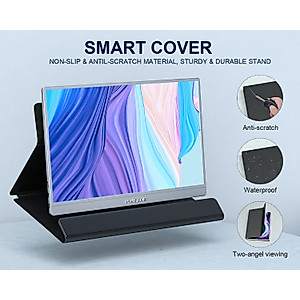 PONKLOIE 15.6" FHD 1080P Portable Gaming/Office Monitor, 178 Viewing Angle, 1.8 lbs, USB-C/HDMI, Freesync, Wall Mountable, Black