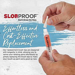 Slobproof 5-Pack Replacement Brush Tips for Refillable Touch up Paint Pen, Refillable Paint pens for Walls, Touch up Work, Fillable Paint Pens for Touch-up Brush Tool for Paint Syringe with Brush Tip