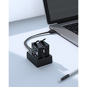 Surfola Action Camera Battery Pack, Rechargeable Batteries with Charger 1350mAh X2, with USB Dual Charger for Sports Camera, Compatible with AKASO EK7000/CAMPARK/CROSSTOUR/APEMAN and More