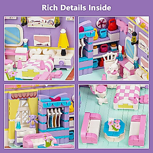 PinkBee Friends House Building Block Sets, Girls Mini Bedroom Friendship Playhouse Apartment Bricks Kit Birthday for Adults Kids 8-12 6-12 7-9 (639 PCS)