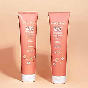 Pacifica Beauty Glow Baby Brightening Daily Face Cleanser, Exfoliate and Cleanse, Vitamin C, AHA for All Skin Types, Sulfate & Paraben, Vegan and Cruelty Free, Orange & Vanilla, 5 Fl Oz, Pack of 2