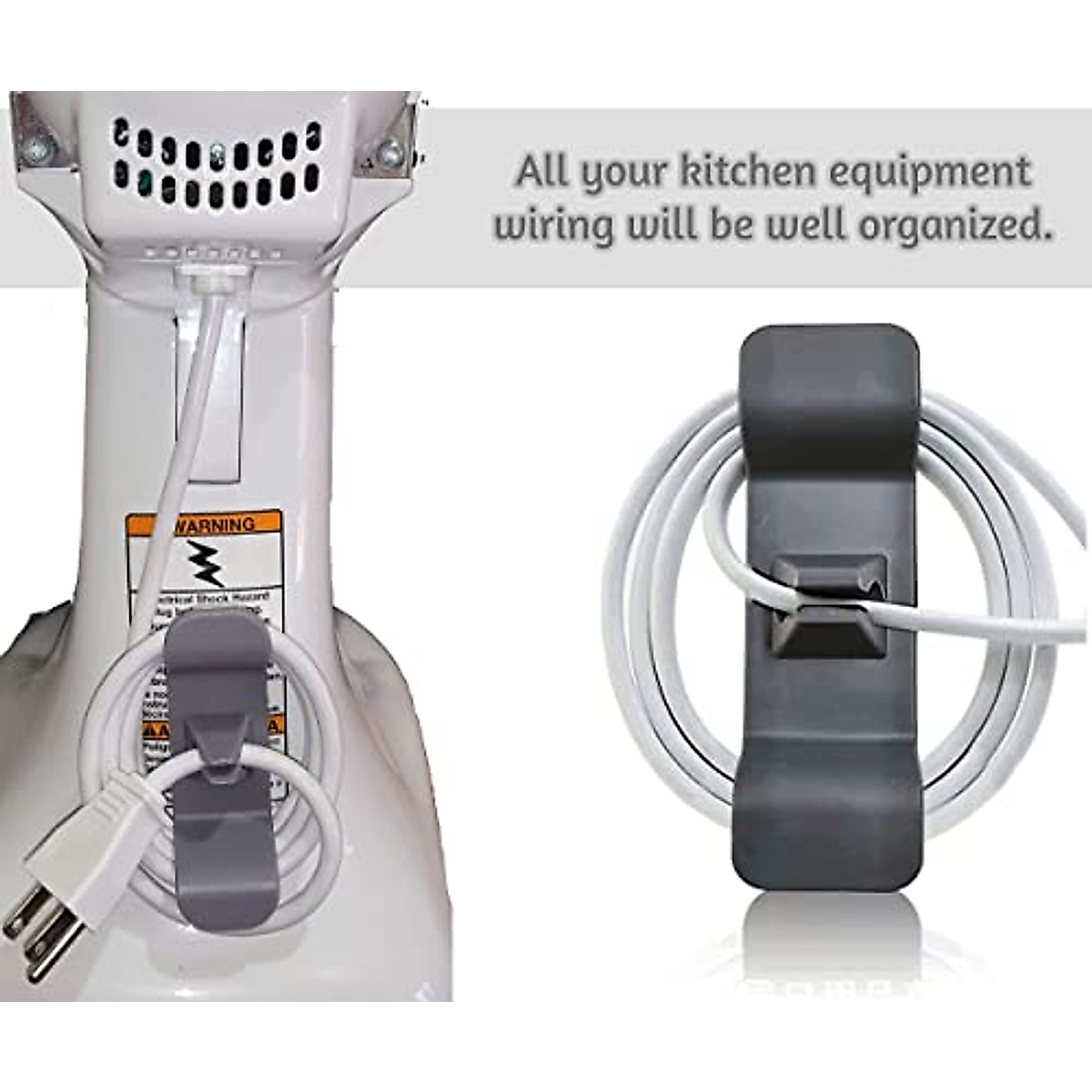 Cable Clips Cord Organizer For Kitchen Appliances, 6 Pack 3M Upgrade Small Cord Wrappers For Kitchen Appliances Premium Adhesive Stick On Stand Mixer, Toaster, Coffee Maker, Pressure Cooker, Air Fryer