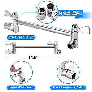 Rain Shower Head with 11'' Adjustable Arm, WarmSpray High Pressure Rainfall Showerhead with Stainless Steel Shower Arm, Rain High Flow and Amazing Pressure (9-Inch Shower Head with Arm, Chrome)