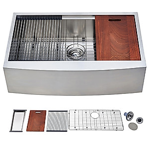 Farmhouse Sink 33 inch,Stainless Steel Single Bowl Apron Front IKEBANA 33x20 Farmhouse Kitchen Sink,33 inch Farm Sink,Farmhouse Kitchen Sink with All Accessories