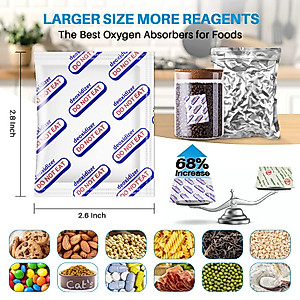 500cc Oxygen Absorbers For Food Storage Individually Wrapped 100 Pack ( 1 Pack Of 1 ) O2 Absorbers Food Grade Oxygen Absorbers for Long Term Food Storage