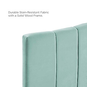 Modway Camilla Channel Tufted Performance Velvet Full/Queen Headboard in Mint