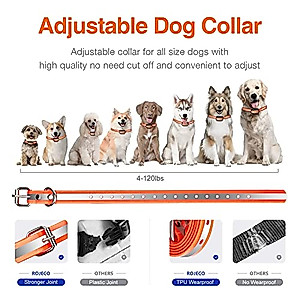 ROJECO Dog Training Collar with 3300FT Remote，IPX7 Waterproof Rechargeable Shock Collar for Large Medium Small Dog，3 Safe Training Modes with Beep，Vibration and Shock，Adjustable Electronic Dog Collar