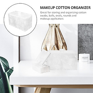 Cabilock Box cosmetic cotton storage box cotton pad container makeup applicator organizer floss holder flosser dispenser cotton pads holder cotton holder Compartments Cotton Pad Case patch