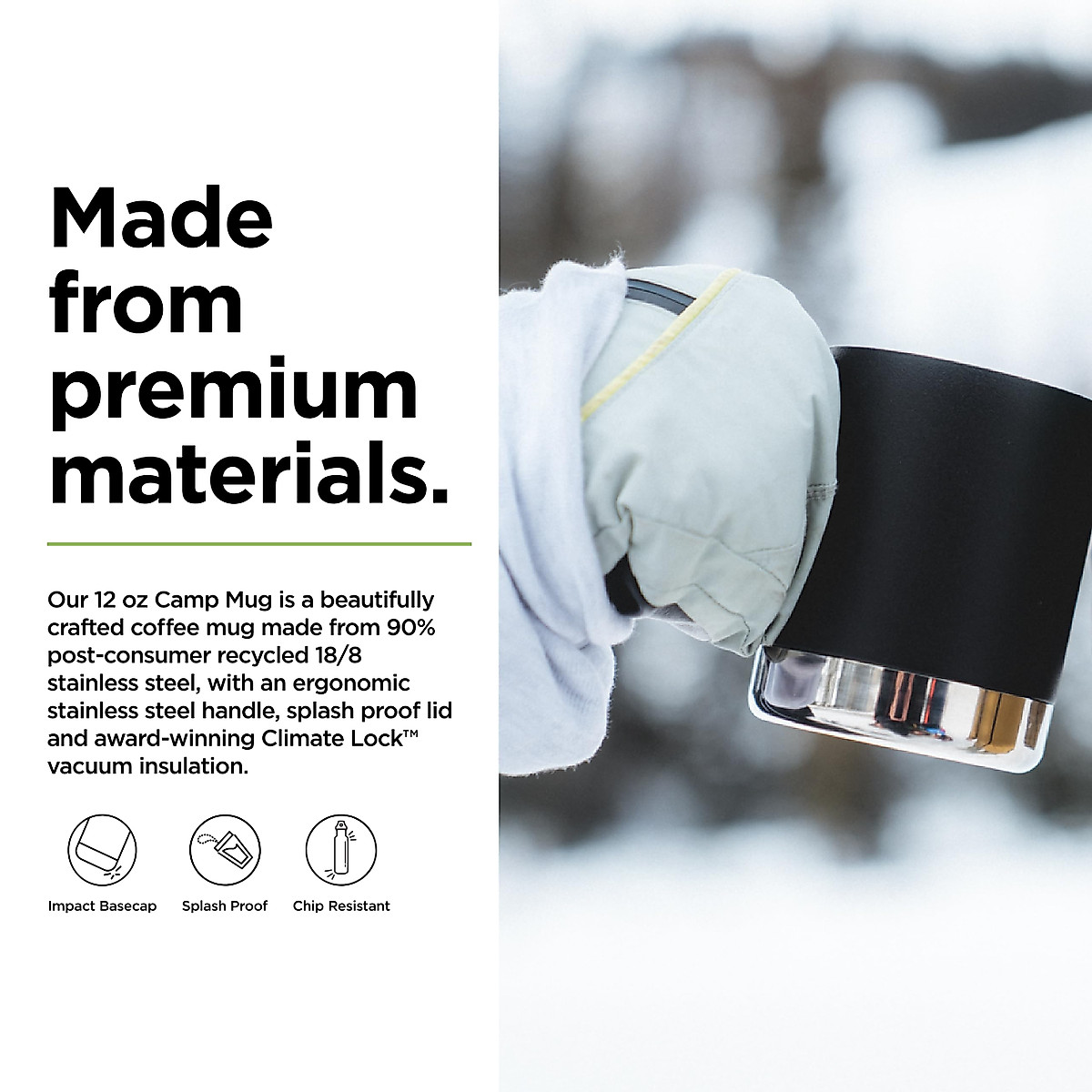 Klean Kanteen Insulated Camp Mug - 12 oz - Black