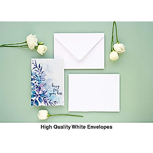 Dessie Unique Sympathy Cards With Greetings Inside, Envelopes and Matching Sealing Stickers. Includes Sturdy Storage Box, 30 Large Cards