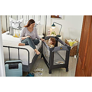 Century Travel On 2-in-1 Compact Playard with Bassinet, Playpen with Sheet Included, Metro