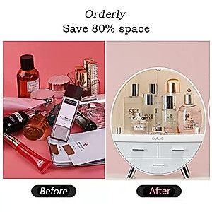 MIUOPUR Makeup Organizer Box, Large Cosmetic Display Case with Drawers, Comes with Lipstick Holder, Skincare Organizers Storage Box, Dust Water Proof, Great for Bedroom Dresser, Bathroom Countertop