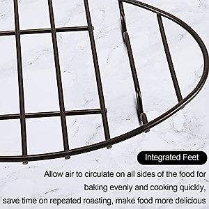 Fivebop 2 Pack Roasting Racks Oval Non Stick Stainless Steel Cooling Rack Grill Cooking Baking Grilling Roasting Steamer Rack Oven and Dishwasher Safe 12" x 8.5"