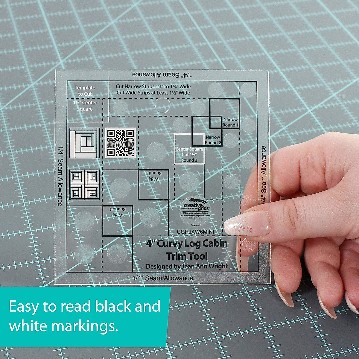 Creative Grids 4in Curvy Log Cabin Trim Tool - CGRJAW6MINI