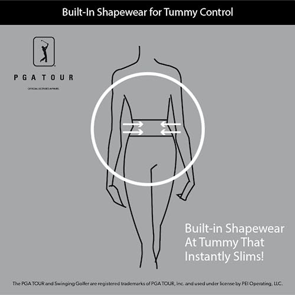 PGA TOUR Women's Regular Pull-on Golf Pant with Tummy Control (Size X-Small-Xx-Large), Black