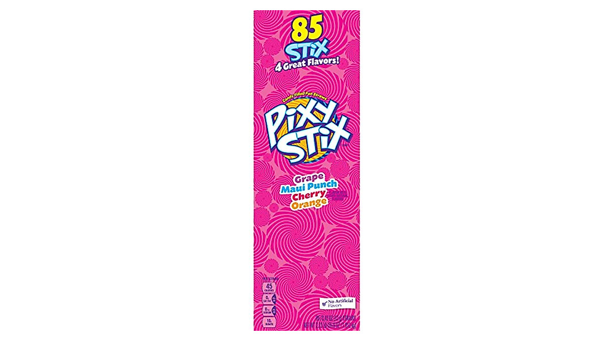 Pixy Stix Candy Filled Fun Straws - 85 Count of Grape & Orange