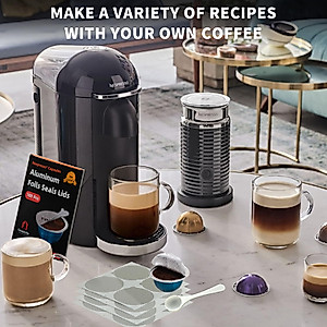 Fanativita Universal Aluminum Foil Seal Lids for Nespresso Pods Vertuo, Compatible with Nespresso Vertuo Reusable Pods, 100Pcs Coffee Pods Covers (62mm)