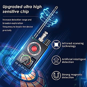 JMDHKK Anti Spy RF Detector Bug Detector, Camera Finder Scanner, GPS Tracker Detector, Find and Locate Eavesdropping Device Auto Scan 4-in-1 Detector