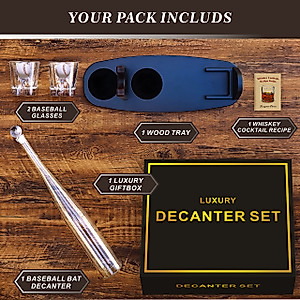 Baseball Whiskey Decanter Set with Glasses,Whiskey Gifts for Men Whiskey Decanter Sets for Men,Whisky Decanter & Glass Set,Whiskey Set Bourbon Decanter,Tequila Decanter for Alcohol Liquor Decanter