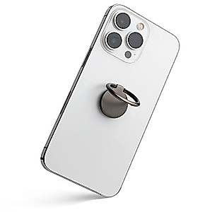 totallee Phone Ring Grip, Finger Holder Rotating Stand Kickstand - Compatible with iPhone and Galaxy (Gunmetal)