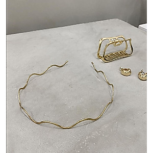 Metal Headbands for Women - Trendy & Cute Gold and Silver Designer Hair Accessories: Elastic Hair Bands for Teens & Women (2PCS)