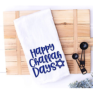 Funny Jewish Holiday Kitchen Towel Set, Jewish Puns, Oy to the World and Happy Challah Days Towel Set, Hostess and Housewarming Gift for Jewish Holiday (Oy to the World & Happy Challah Days)