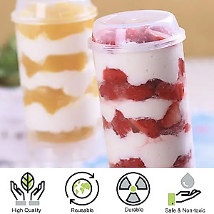 YIN AISIKE 40 Pack Cake Push Pop Containers, Cake Pop Shooter, Clear Round Shape Push-Up Shooter, Plastic Containers with Lids, Base & Stick