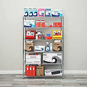 Alera NSF Certified 6-Shelf Wire Shelving Kit, 48w x 18d x 72h, Silver